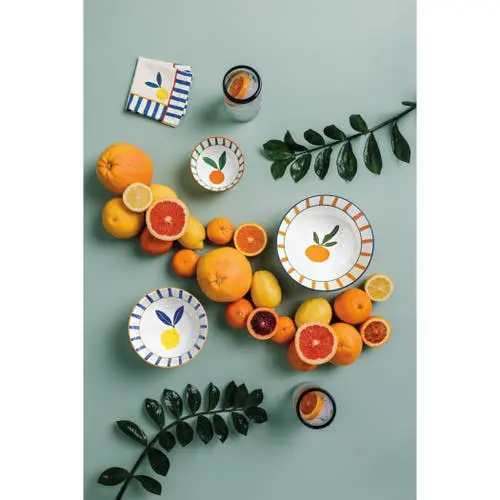 DANICA BRANDS Set Of 6 Bowl Stamped Citrus Burst